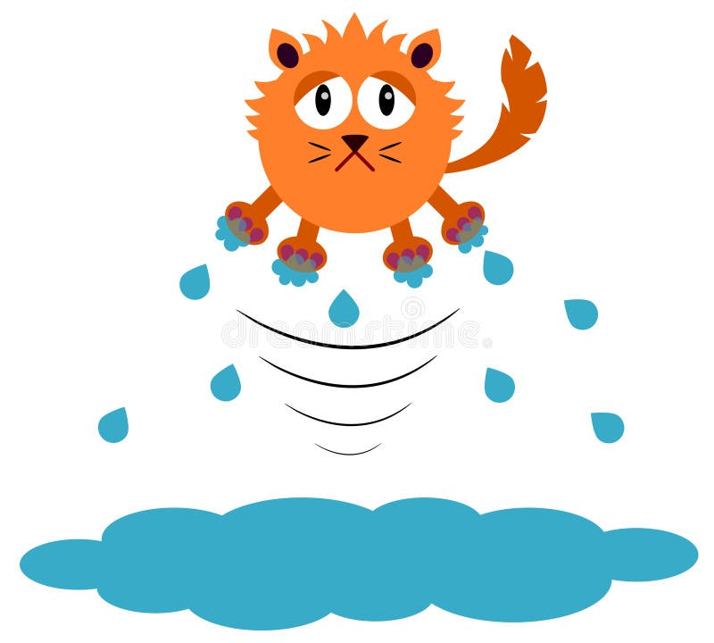 Cold cat stock illustration. Illustration of water, cartoon - 31058778