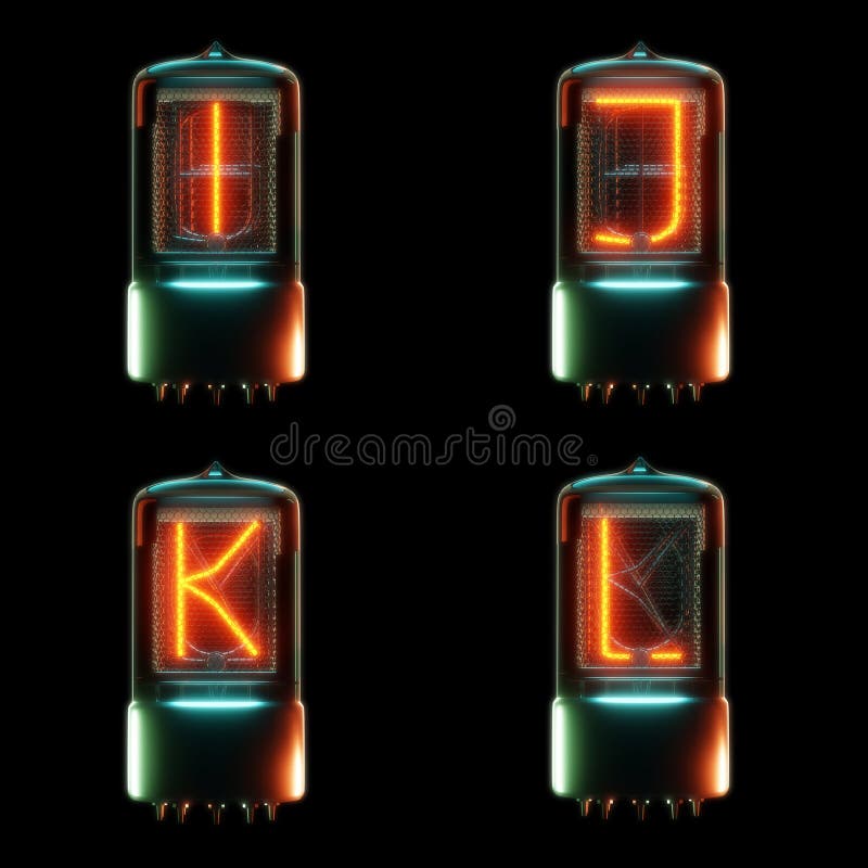 Cold Cathode Tube Alphabet - Letters I-L Stock Illustration ...