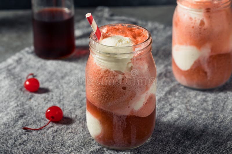 Cold Cherry Cola Ice Cream Float Stock Image - Image of cool, cream ...
