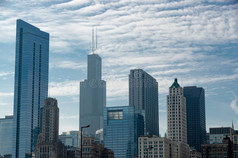 Cold Chicago Skyline stock photo. Image of landmark - 170256474