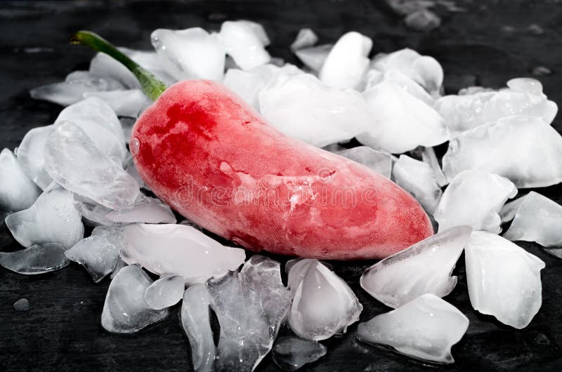Cold Chili stock image. Image of chili, frozen, slate - 55858173