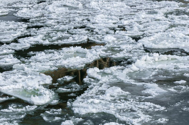 Cold Chilly Ice on the Water Stock Image - Image of slippery, crystal ...