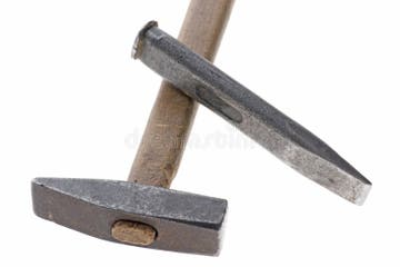 Cold chisel and hammer stock image. Image of metallic - 9233175