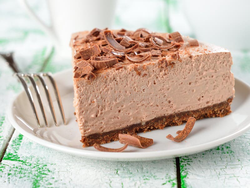 Cold chocolate cheesecake stock image. Image of cake - 29373689