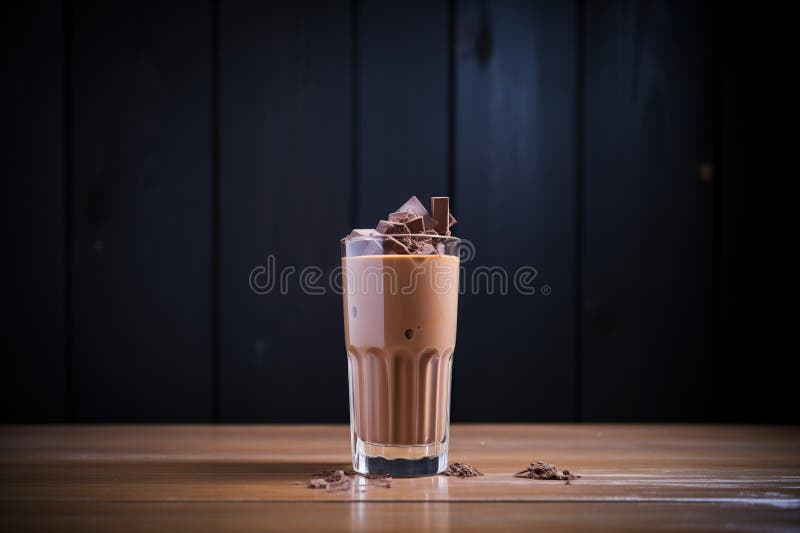 Cold Chocolate Milk in a Glass with Ice Cubes Stock Illustration ...