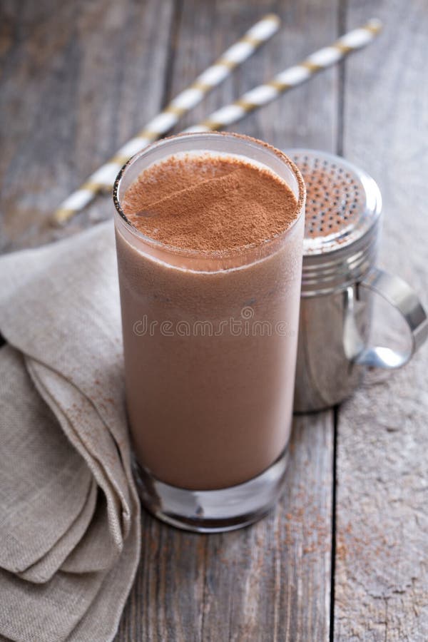 Cold chocolate milkshake stock image. Image of milk, delicious - 57402825