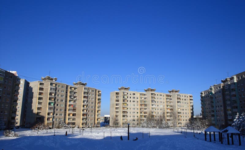 Cold City stock image. Image of town, city, snow, place - 7681957