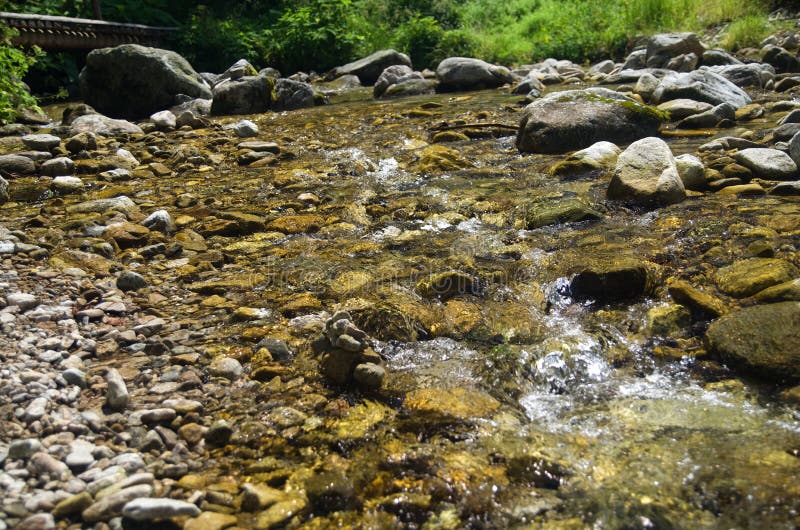 Cold Clean Moutain River Rushing on the Stones Stock Image - Image of ...