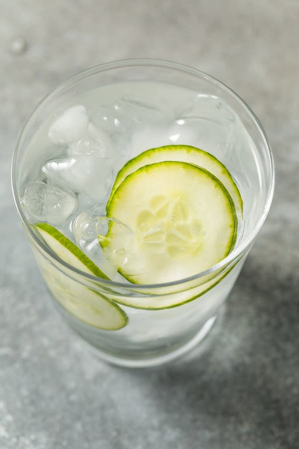 Cold Clear Refreshing Cucumber Water Stock Image - Image of slice ...
