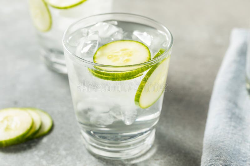 Cold Clear Refreshing Cucumber Water Stock Image - Image of juicy, food ...