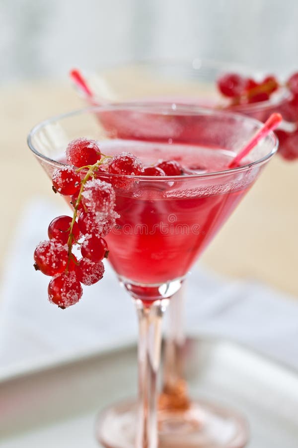 Cold Cocktail with Red Currant Stock Photo - Image of lemon, soda: 33668856
