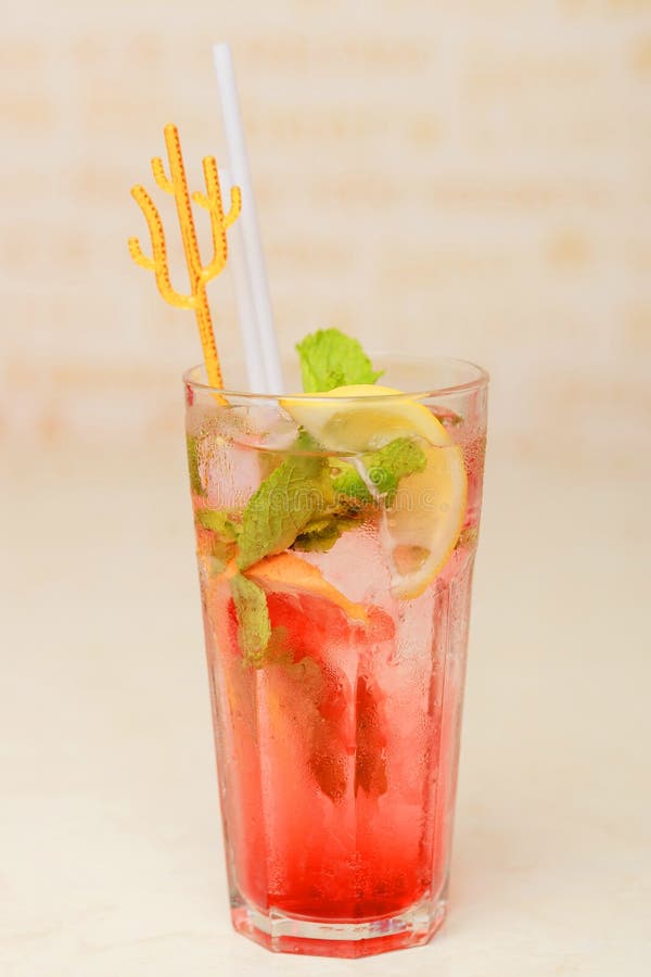 Cold cocktail on table stock photo. Image of citrus, drink - 78591852