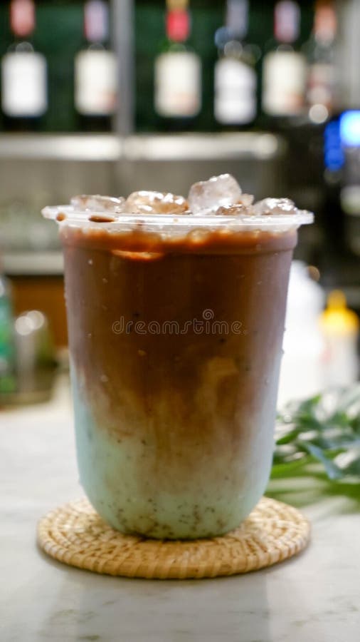 Cold Coco Drink with Ice Delicious Stock Photo - Image of sweet ...