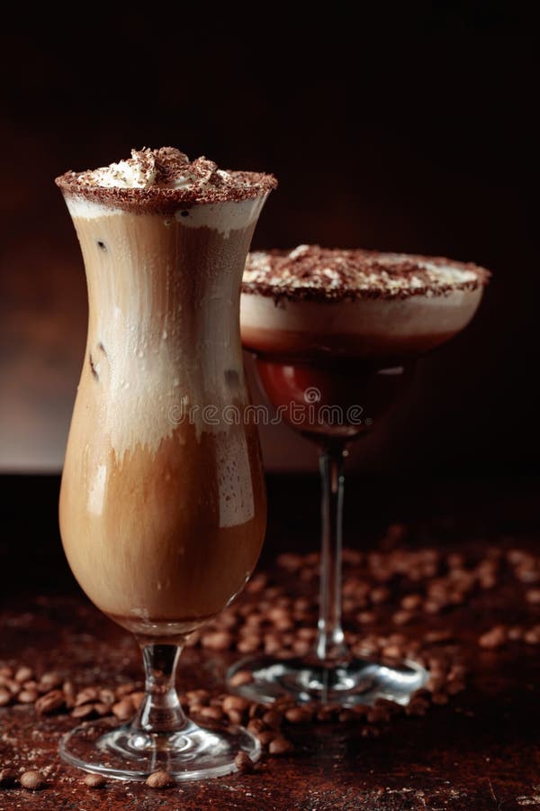 Cold Coffee and Chocolate Cocktails Stock Photo - Image of frozen ...