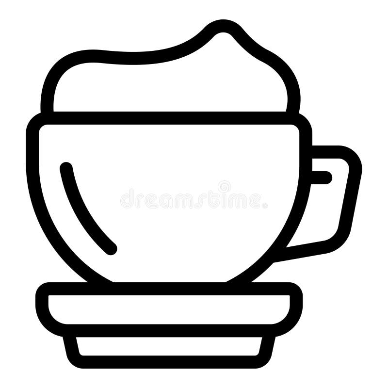 Cold Coffee Cup Icon Outline Vector. Americano with Milk Stock Vector ...