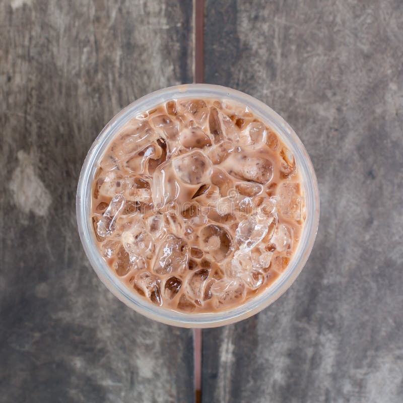 Cold Coffee Drink with Ice on Old Wood Stock Photo - Image of cool ...