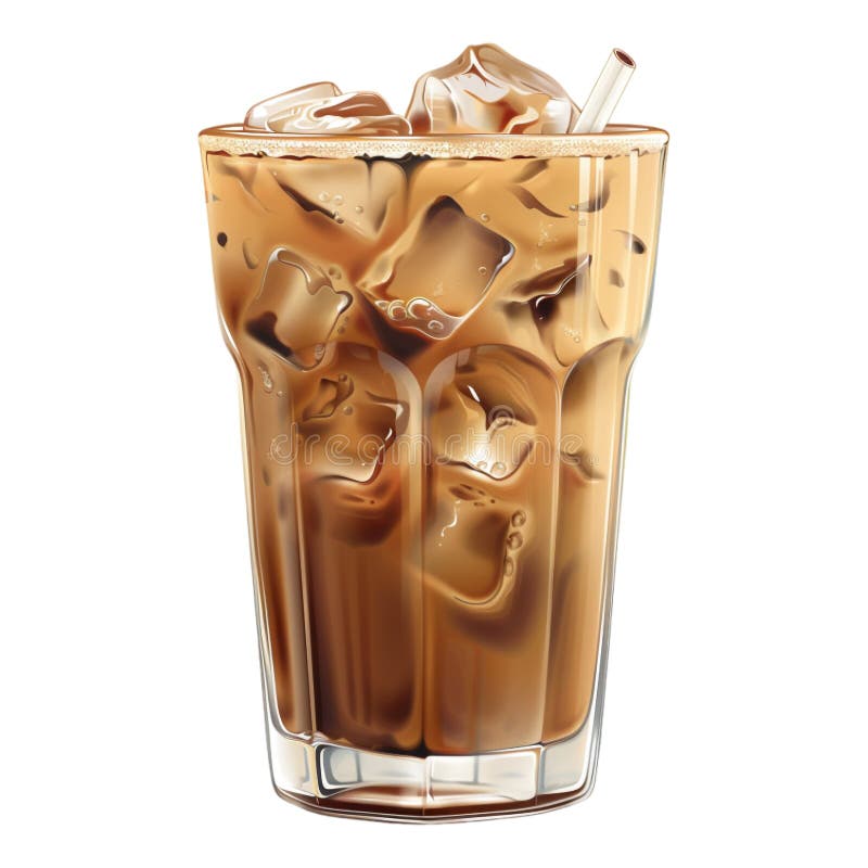 Cold Coffee in a Glass on Transparent Background - Ai Generated Stock ...