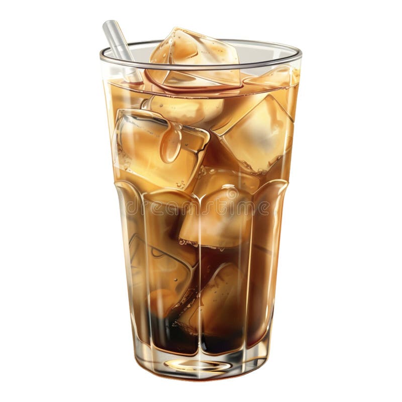 Cold Coffee in a Glass on Transparent Background - Ai Generated Stock ...