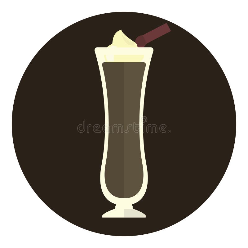 Cold Coffee with Ice Cream. Vector Illustration Decorative Design Stock ...