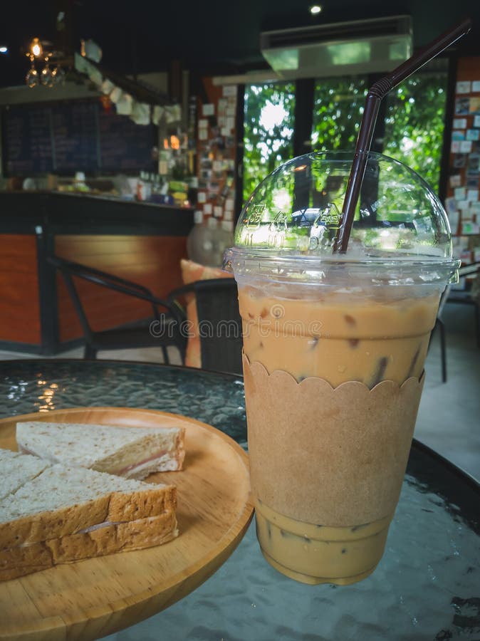 Cold Coffee on the Table in the Coffee Shop Stock Photo - Image of ...