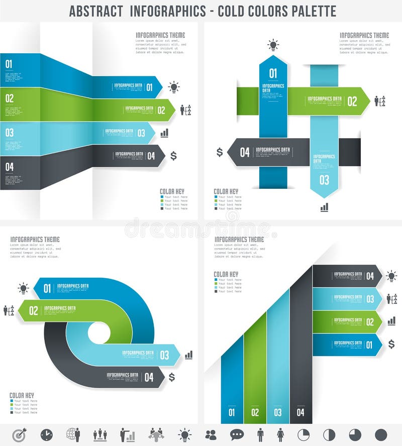 Cold Colors Abstract Infographics Stock Vector - Illustration of design ...