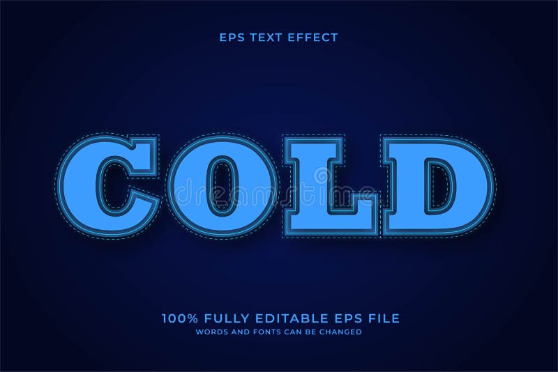 Cold Creative Editable Text Effect Stock Vector - Illustration of ...