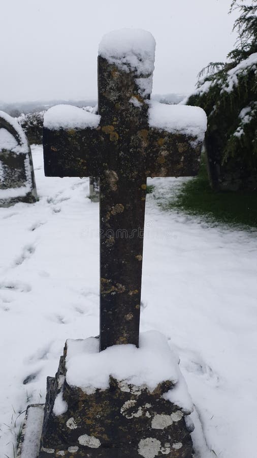 A cold cross to bare stock photo. Image of graveyard - 271531850