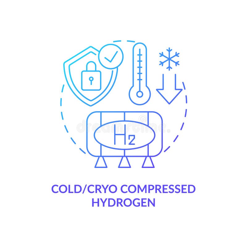 Cold and Cryo Compressed Hydrogen Concept Icon Stock Vector ...
