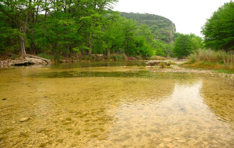 Cold Crystal Clear Water of the Frio River Stock Photo - Image of blue ...