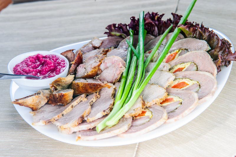 Cold Cut Dish. Cold Appetizer Stock Photo - Image of platter, catering ...