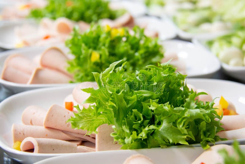 Cold Cut Green Vegetables on Plate Stock Image - Image of food ...