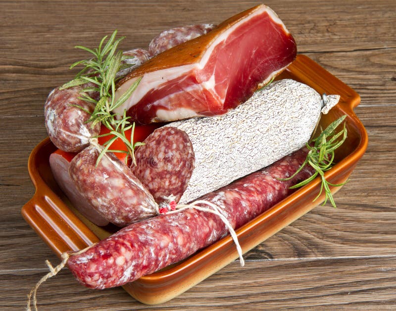 Assortment of Cold Meat and Salami Stock Photo - Image of delicatessen ...