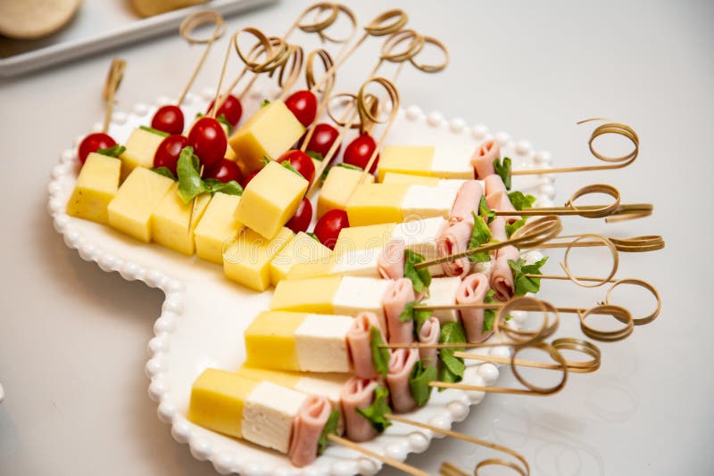 Cold Cuts Arranged on the Buffet Table. Stock Photo - Image of cheese ...
