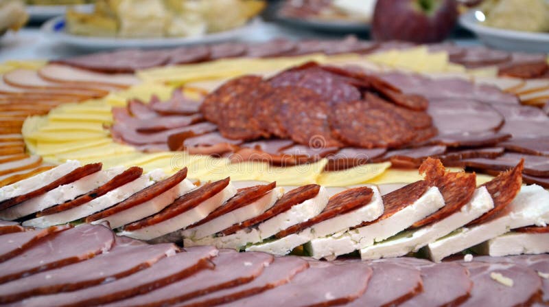 Cold cuts and cheese stock photo. Image of sausage, fresh - 45157524