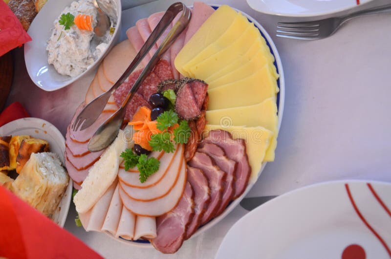Cold cuts plate stock photo. Image of smoked, sliced - 40744734