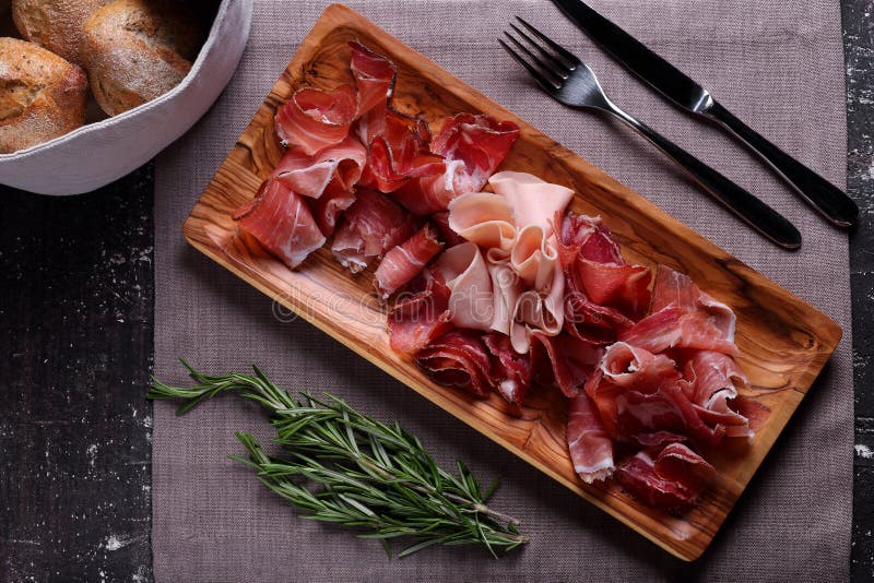 Cold Cuts with Rosemary Rolls Stock Photo - Image of delicatessen ...