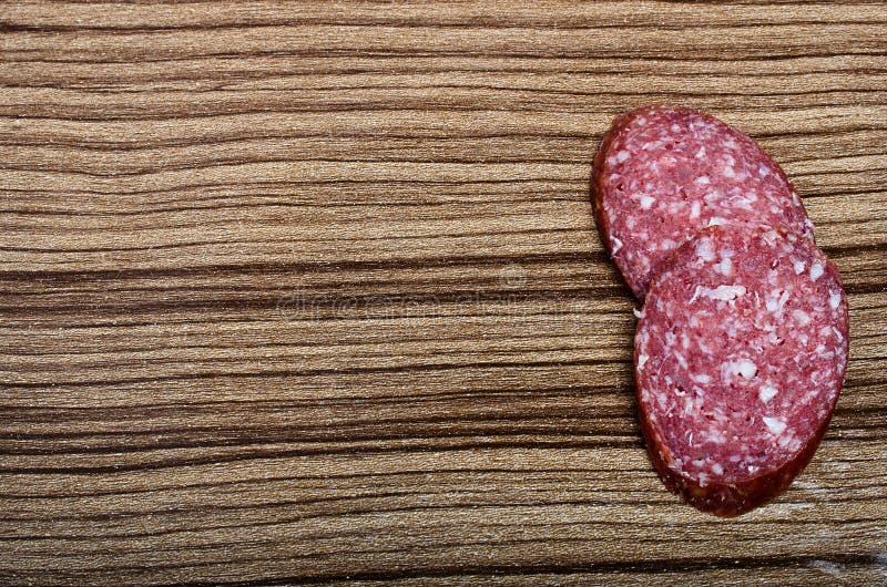 Cold Cuts with Sausage and Bread Stock Image - Image of table, knife ...