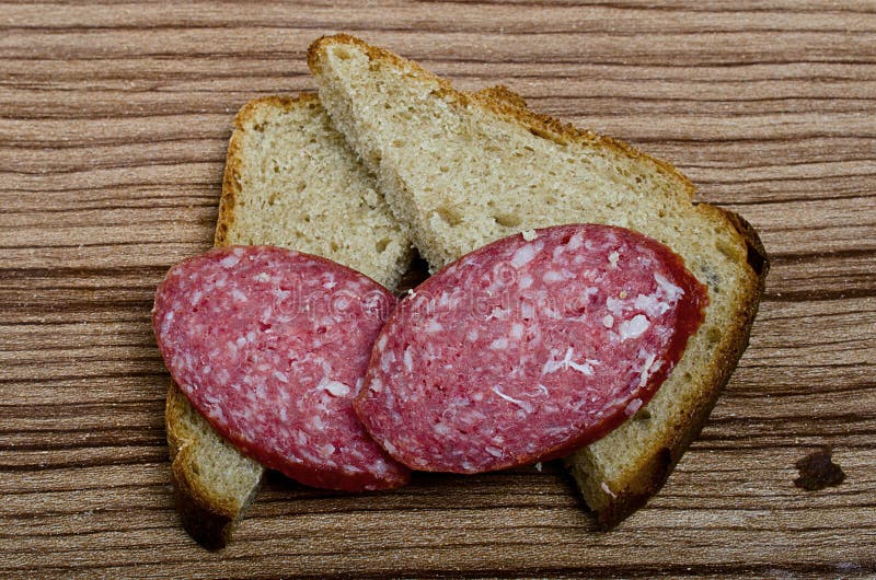 Cold Cuts with Sausage and Bread Stock Image - Image of slicing, meat ...