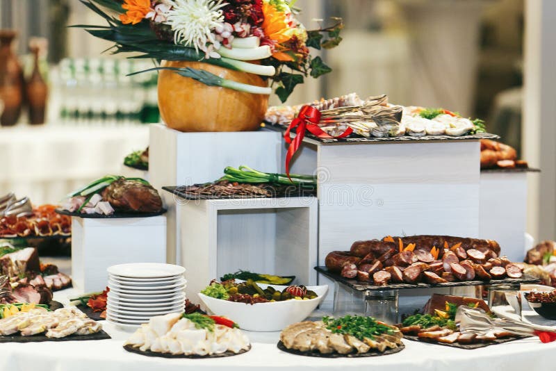 Cold Cuts Served In A Buffet Stock Photo - Image of board, gourmet ...