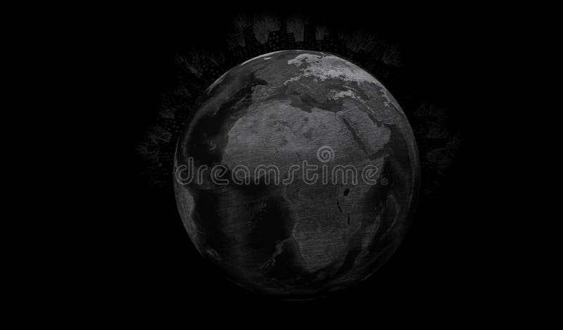 Cold and Dark Planet Earth Changing Climate Save Earth Illustration ...