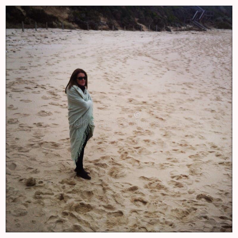 Cold day at he beach editorial photography. Image of cold - 50501377