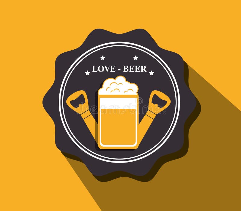 Cold and delicious beer stock illustration. Illustration of love - 63939663