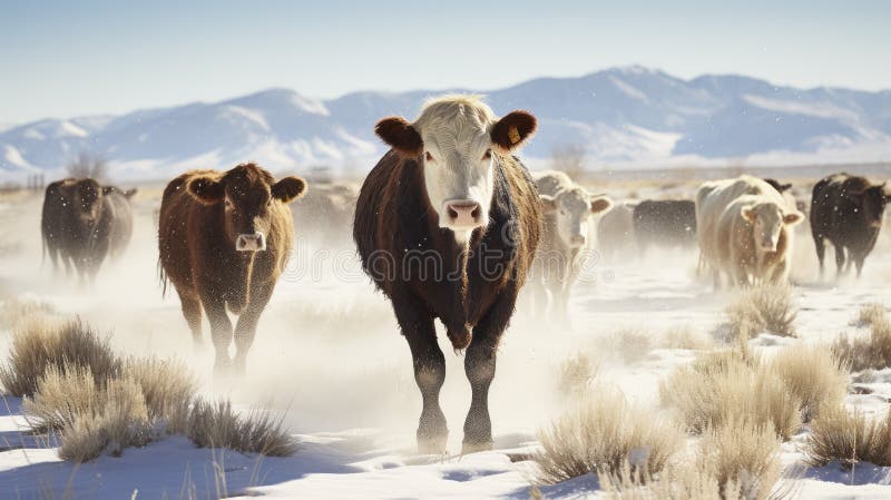 Cold Desert Winds - the Herd S Migration Amidst Snowy Whispers ...