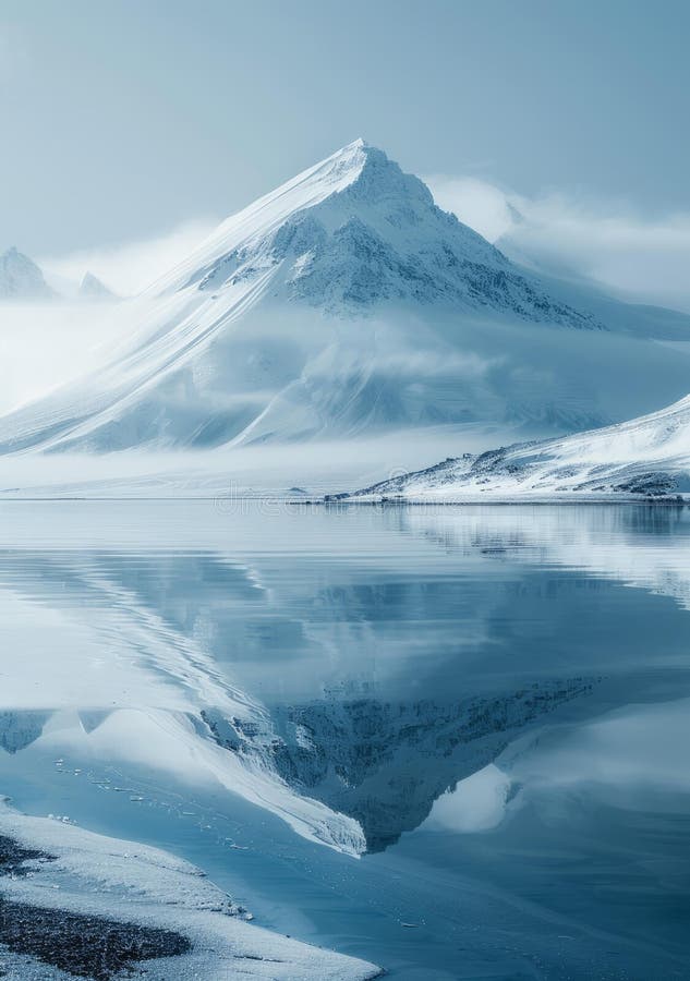 The Cold and Desolate Beauty of the Arctic Generated Using AI. Stock ...