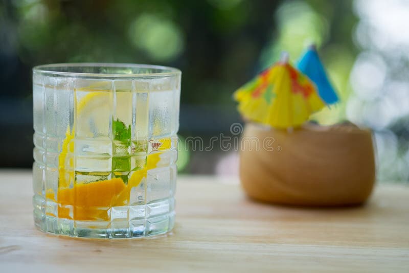 Cold Detox Water with Lemon Stock Image - Image of mint, food: 154793175