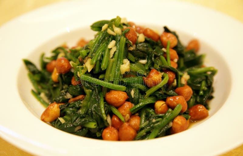 Chinese Cold Dish - Spinach with Nuts Stock Image - Image of improve ...