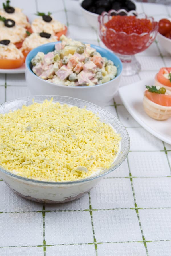 Cold dishes and salads stock image. Image of tartlet - 23216123