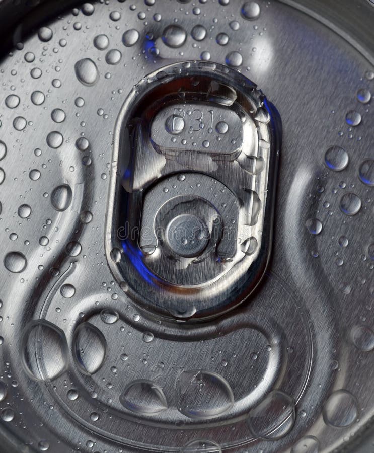 Cold Drink in Can with Water Drops Stock Photo - Image of drops, close ...