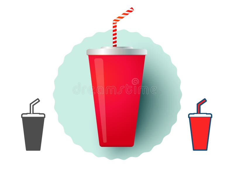 Cold drink from fast food stock vector. Illustration of paper - 163741632