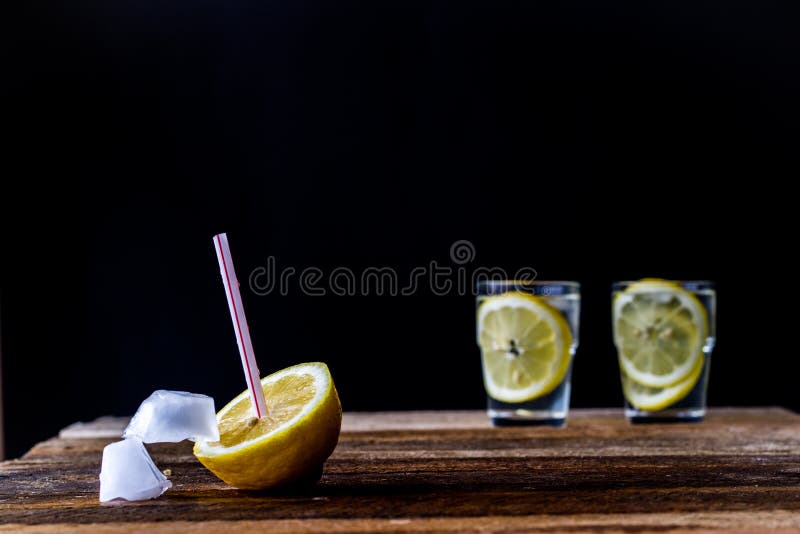 Cold drink with lemon stock photo. Image of vacation - 88577284